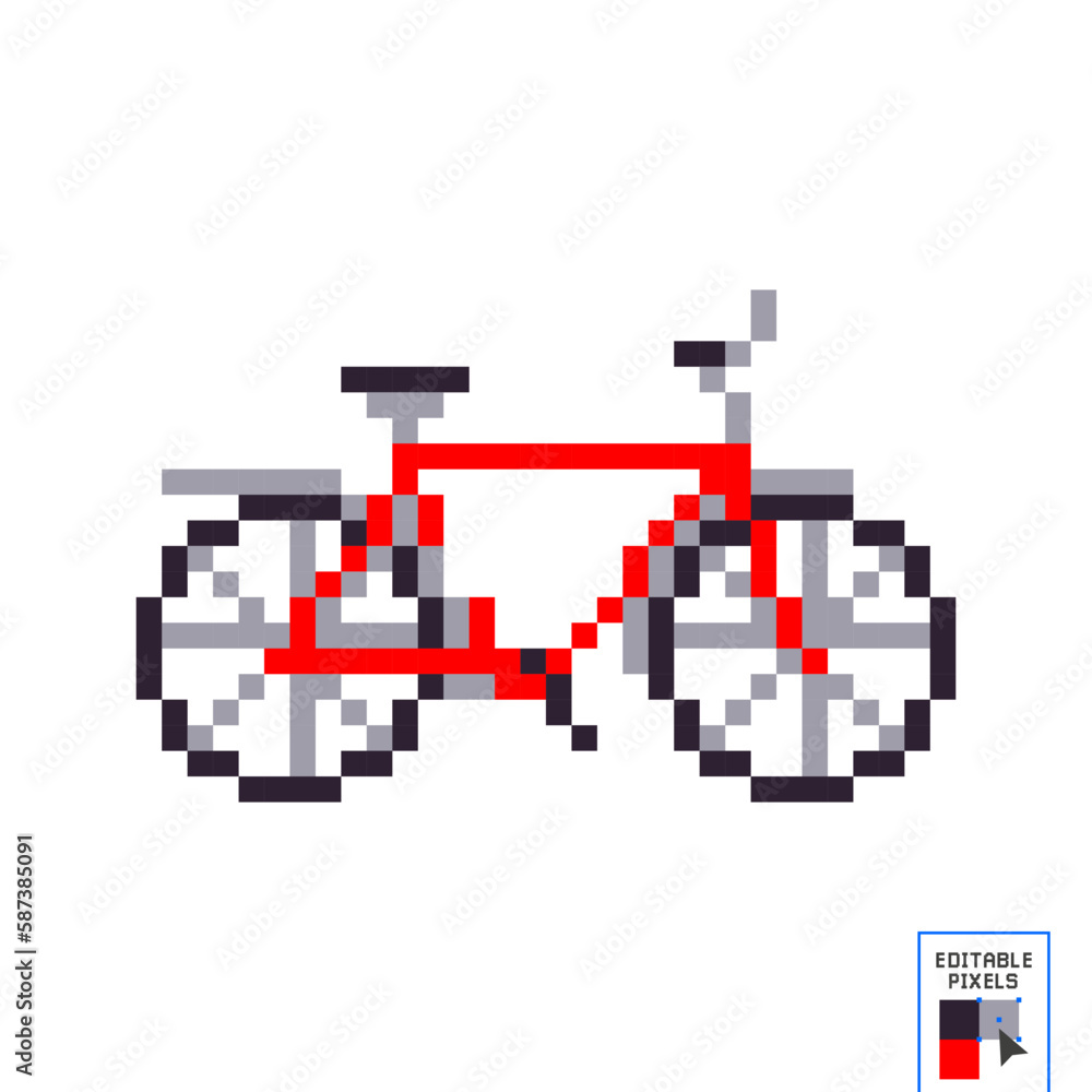 Pixelated bicycle. Isolated Vector Illustration. Bike or bicycle icon ...