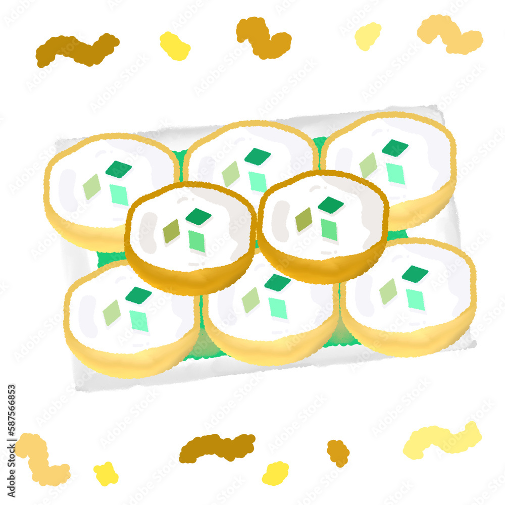 Icon cartoon cute thai dessert sweets food note template portfolio ...