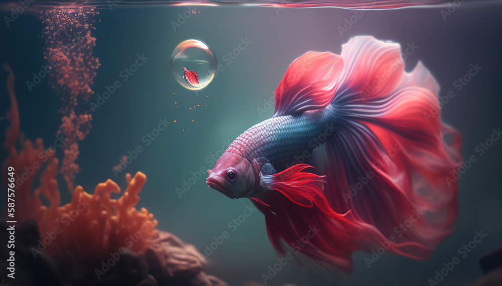 8k, realistic photo, high detailed, macro view, beautiful betta fish ...