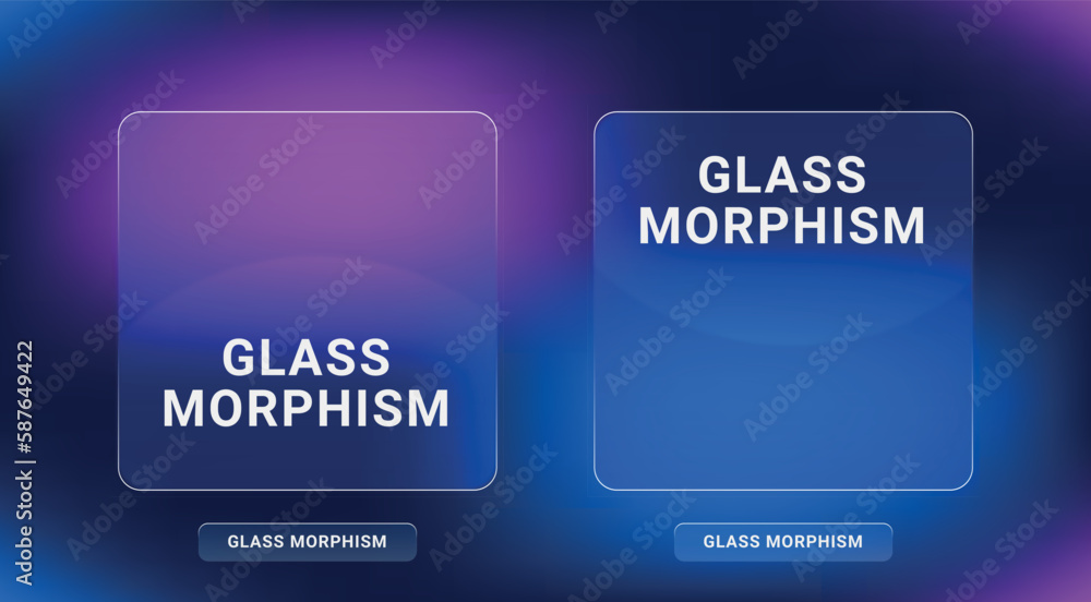 Glassmorphism layout template, blurred banner design, realistic glass ...