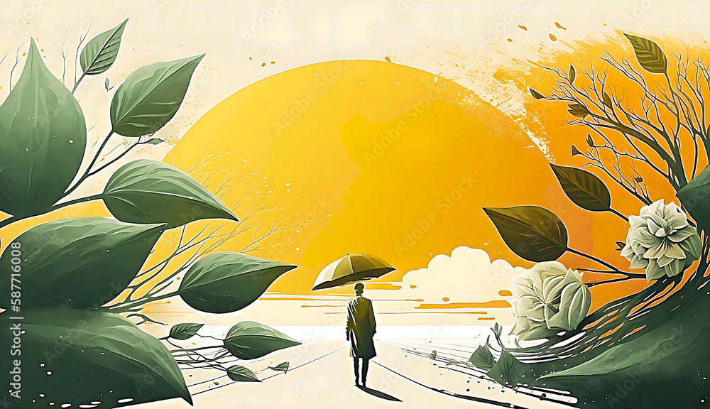 Nature-Inspired Design background template with a featuring images of ...