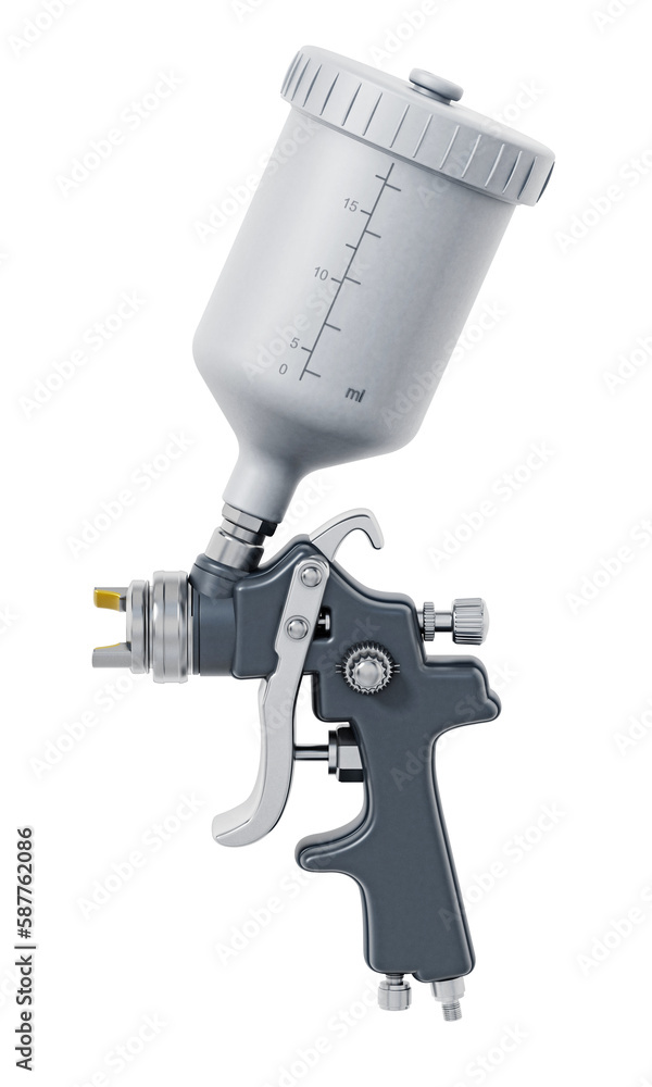 Professional paint gun on transparent background. 3D illustration Stock ...