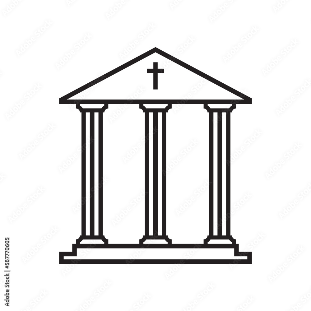 Image vectorielle Stock Museum vector icon. Bank sign. Christian temple ...