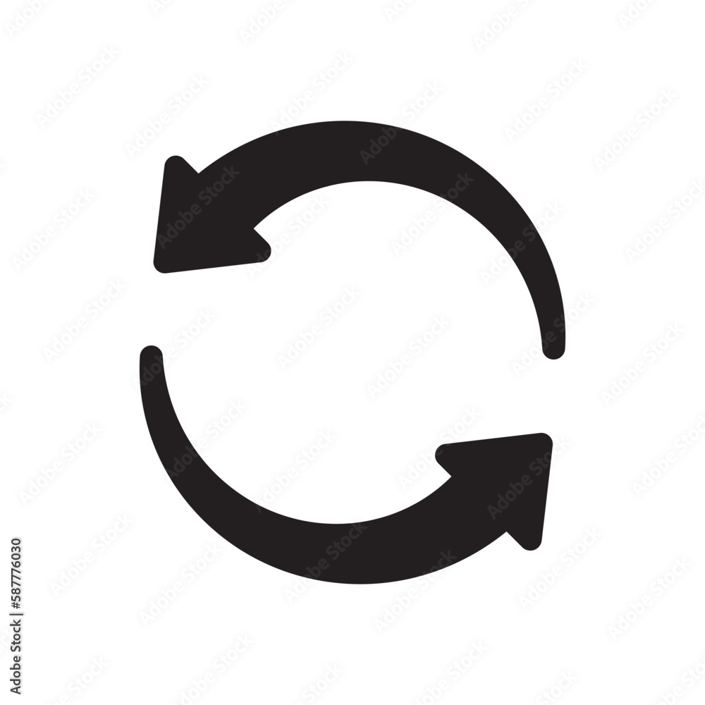 Refresh vector icon. Reload flat sign design. Undo vector icon. Redo symbol. Update icon ...