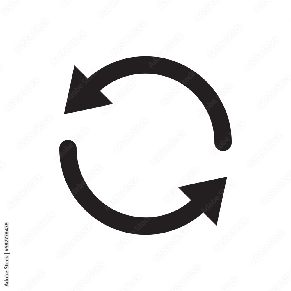 Refresh vector icon. Reload flat sign design. Undo vector icon. Redo symbol. Update icon ...
