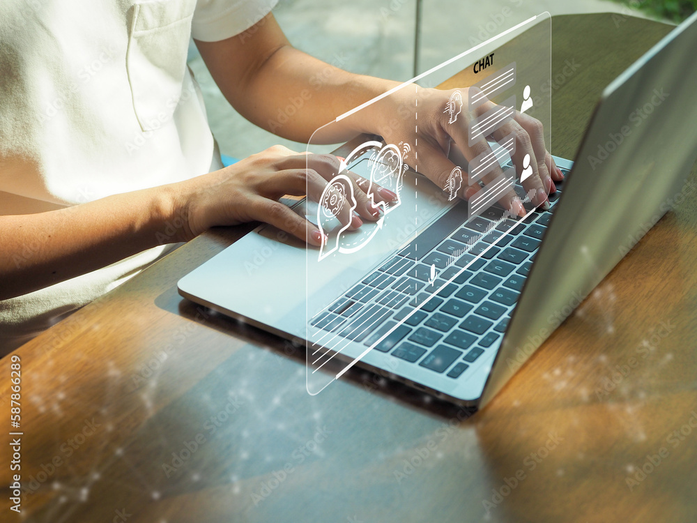 Businessman chatting with smart AI using OpenAI-developed artificial ...