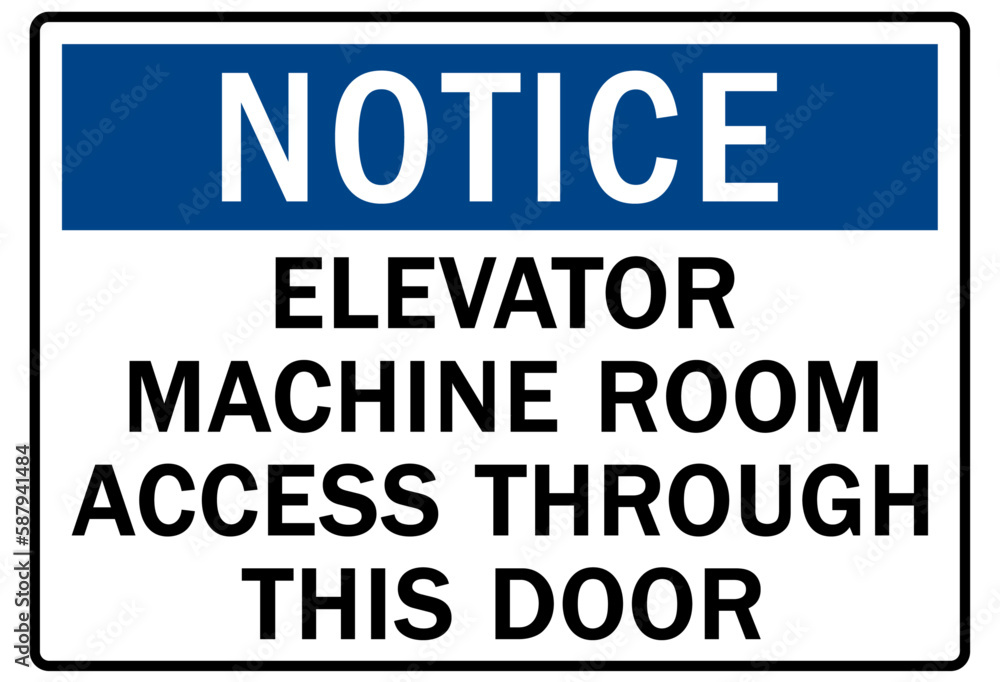 Vector de Stock Elevator safety sign and labels elevator room. Access ...