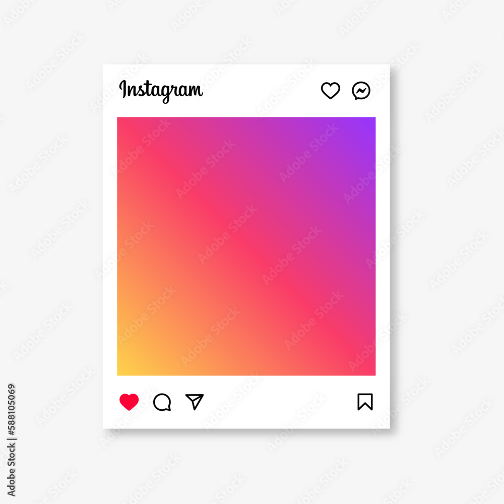 instagram post frame mockup template. social media and social network ...