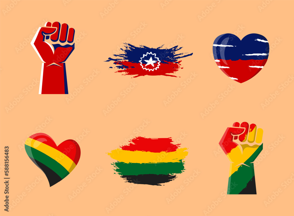 Juneteenth Pan African Identity Campaign Graphic Element Collection ...