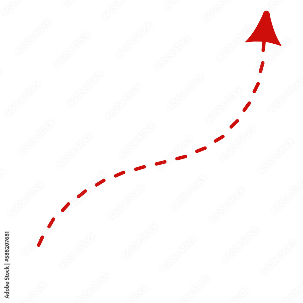 Red dotted line arrow. Stock Illustration | Adobe Stock
