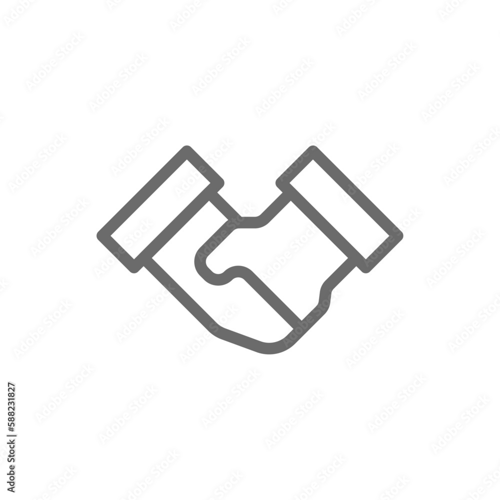 Trust Teamwork and Management icon with black outline style. friendship ...