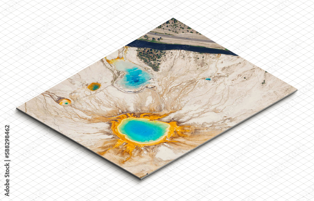 Stock-Illustration „3d model of The Grand Prismatic Spring in ...