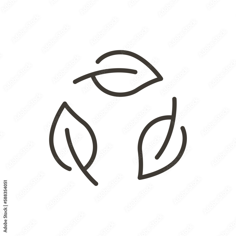 Recycle biodegradable vector thin line icon outline illustration with ...