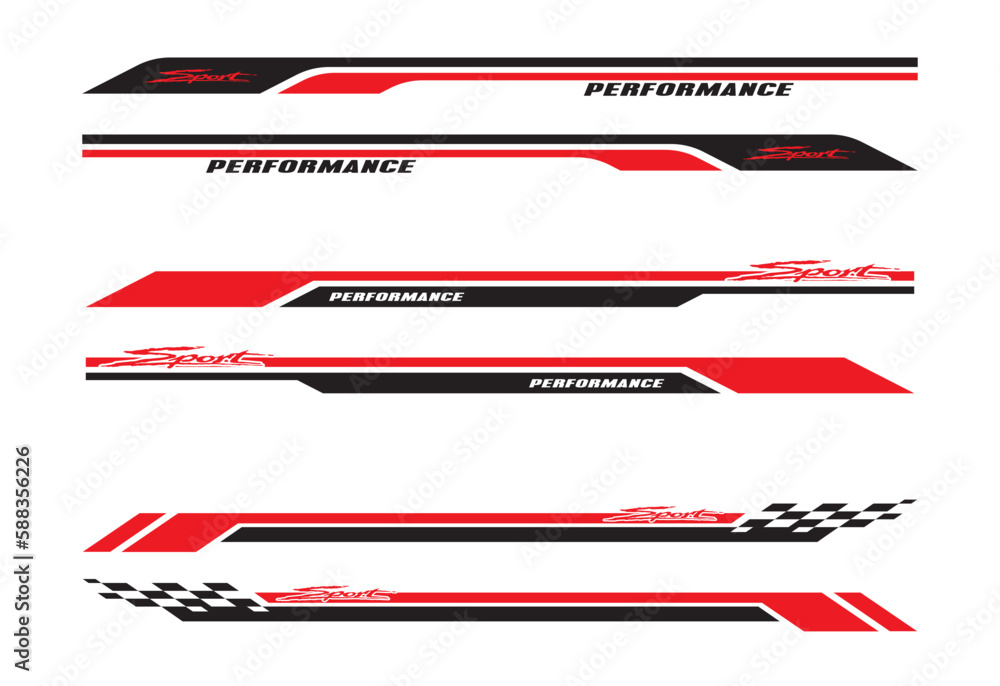 Car side sticker design. Vehicle vector Decal Stripes for the both ...