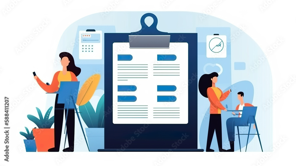 Employees must fill in a survey form.Human resources and management ...