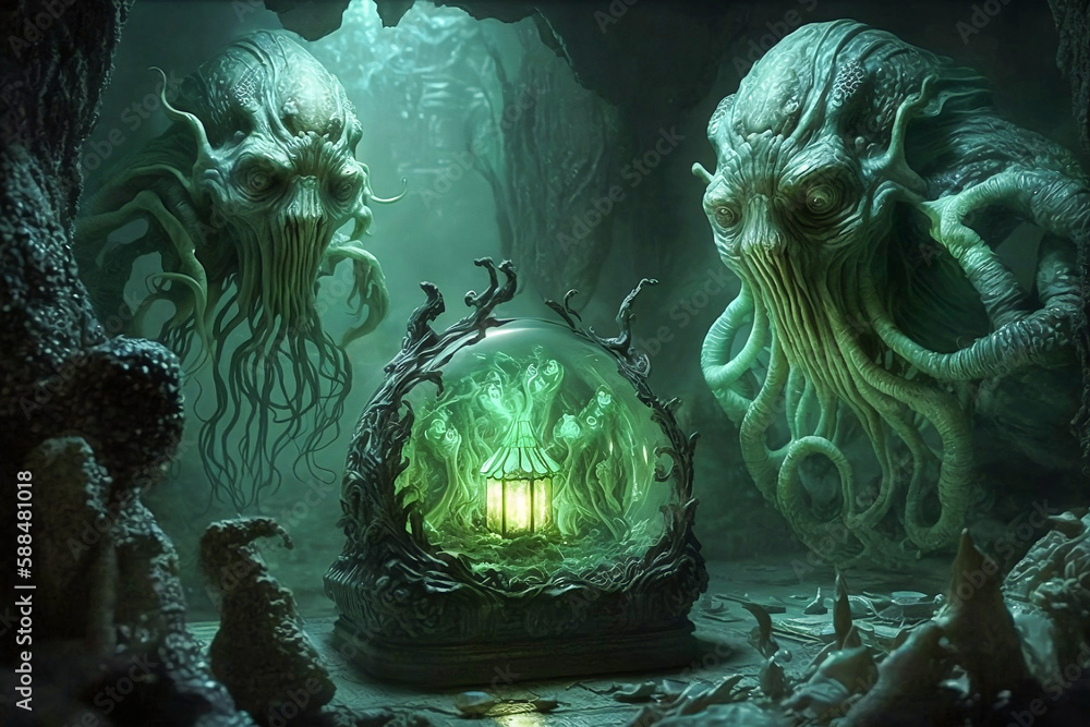 The Elder Things monsters from H. P. Lovecraft's "At the Mountains of Madness", Cthulhu Mythos ...