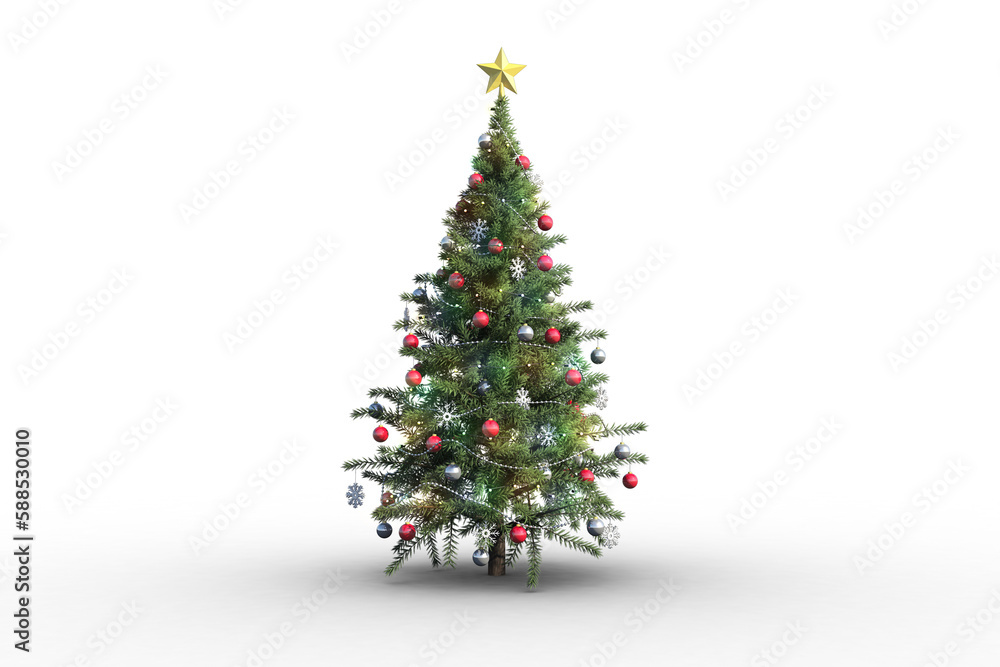 Christmas tree on white background Stock Illustration | Adobe Stock