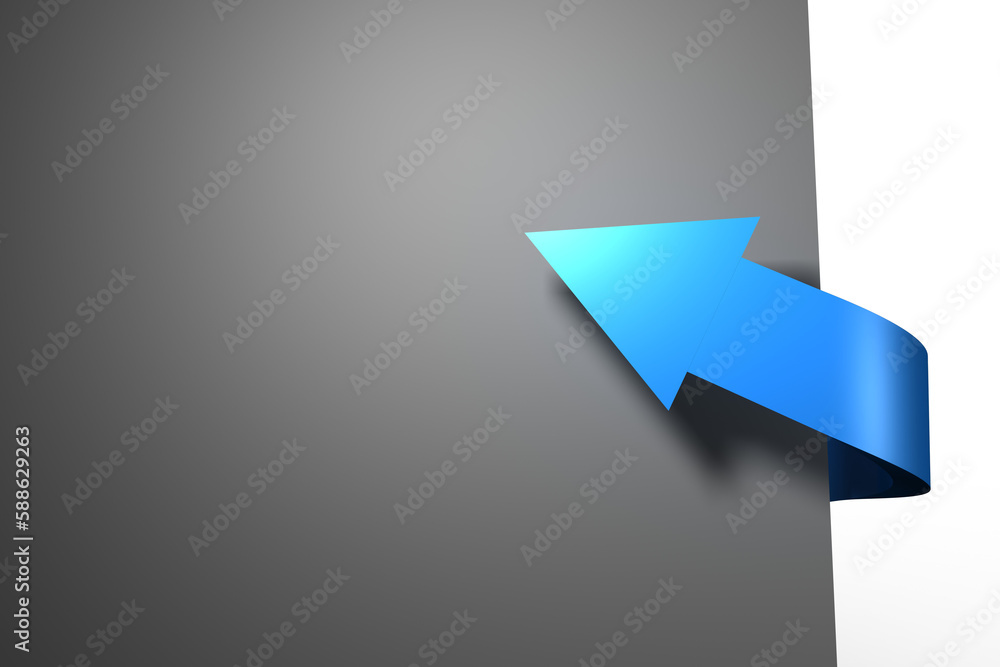 Blue arrow pointing around corner Stock Illustration | Adobe Stock