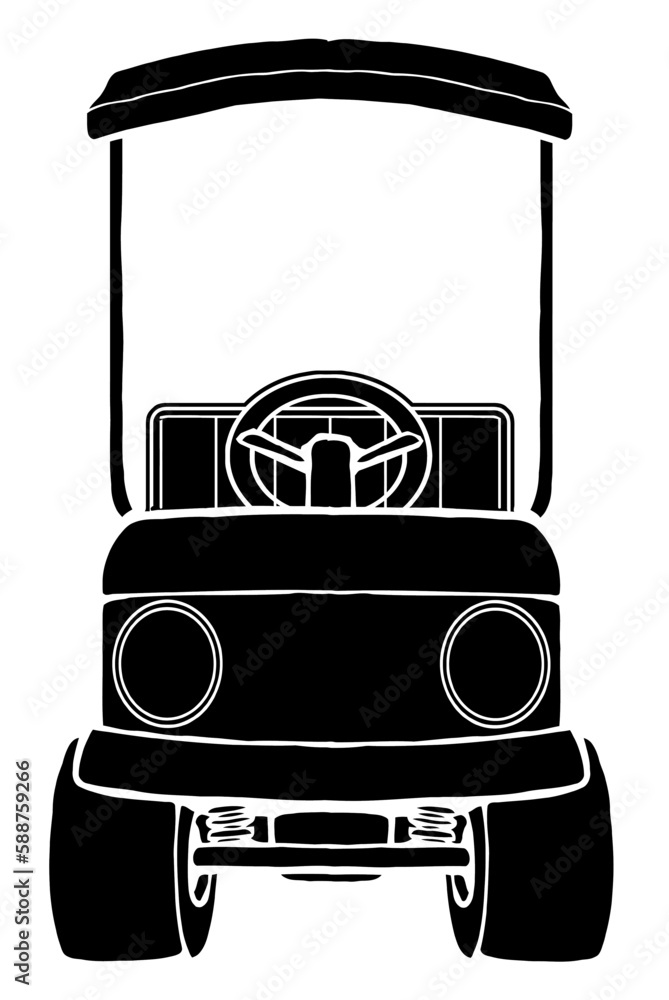 cartoon golf cart front view Stock Vector | Adobe Stock