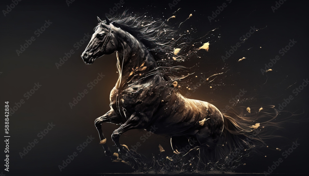Horse animal abstract wallpaper. Contrast background stallion in vivid ...