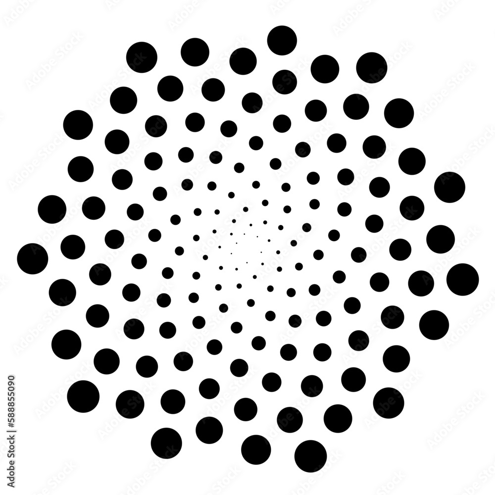 Praca wektorowa bez tantiem: Dotted Fibonacci phyllotaxis spiral patterns in vector ...