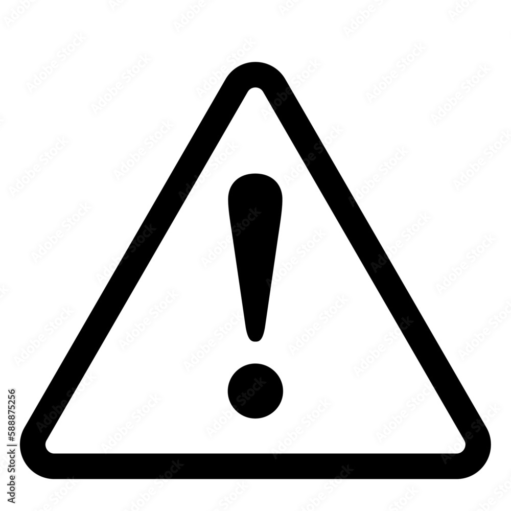 Exclamation mark icon, hazard warning attention sign, danger and ...