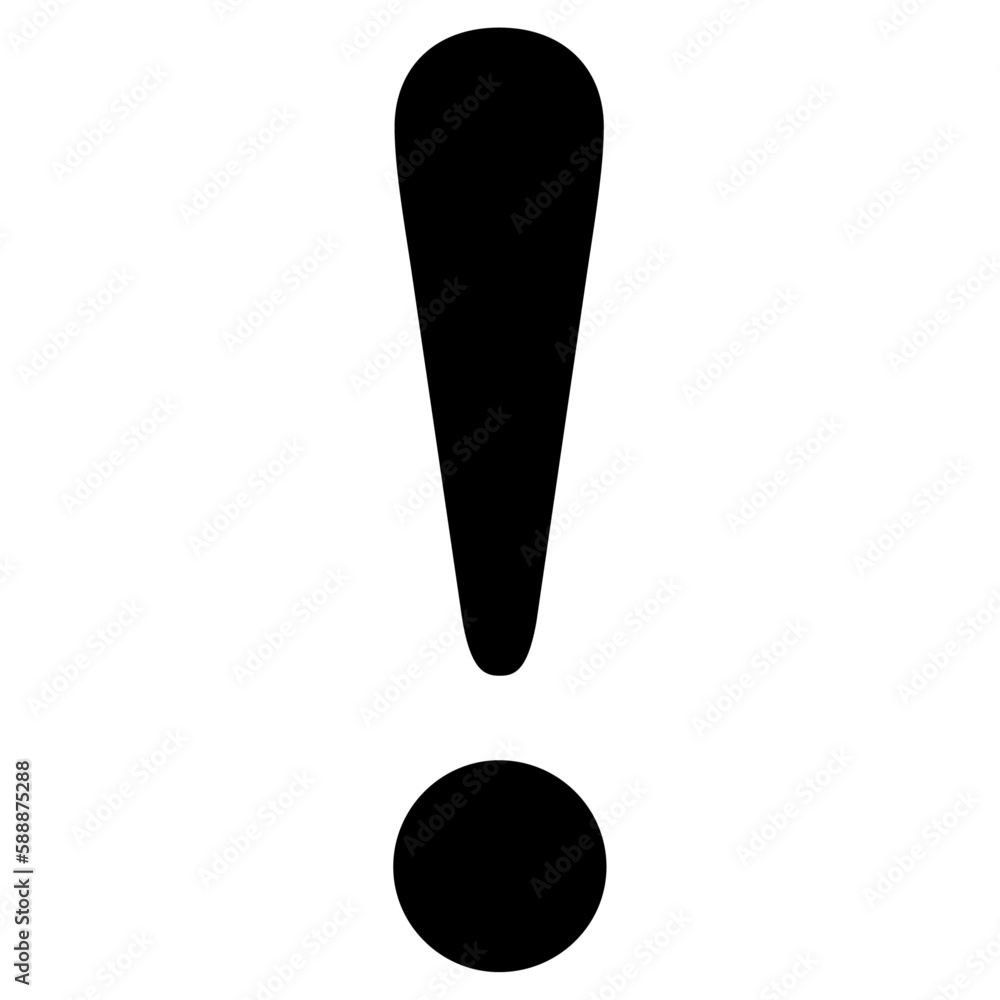Exclamation mark icon, hazard warning attention sign, danger and ...
