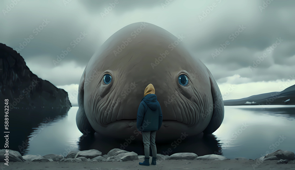 ภาพประกอบ Stock what does sadness look like portrait ultra wid sea ...