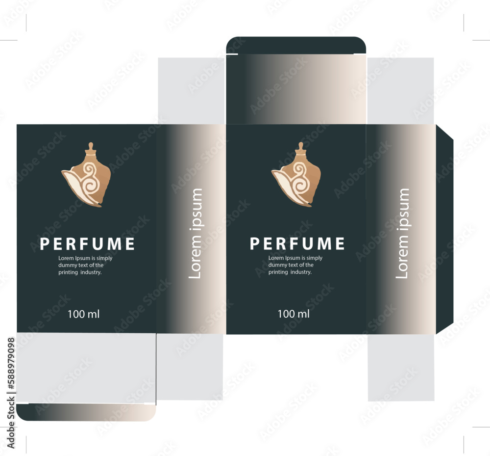 Packaging box design with Box dies line, 3d Box Mockup, icon, frames ...