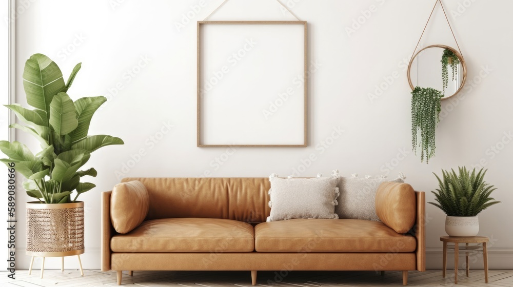 Contemporary Living Room. Modern Interior Design Background. Generative ...