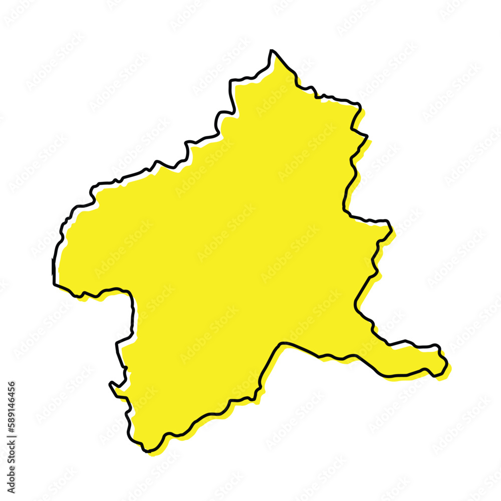 Simple outline map of Gunma is a prefecture of Japan Stock Vector ...
