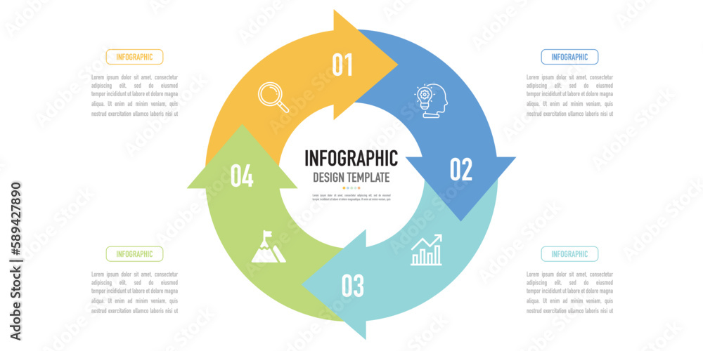 Circular arrow infographic business template or element as a vector ...