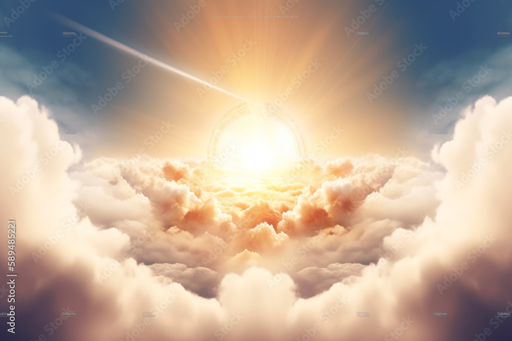 God light in heaven visualization. Generative AI Stock Illustration ...