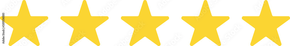 Ilustrace Five stars on transparent background. Isolated five stars ...