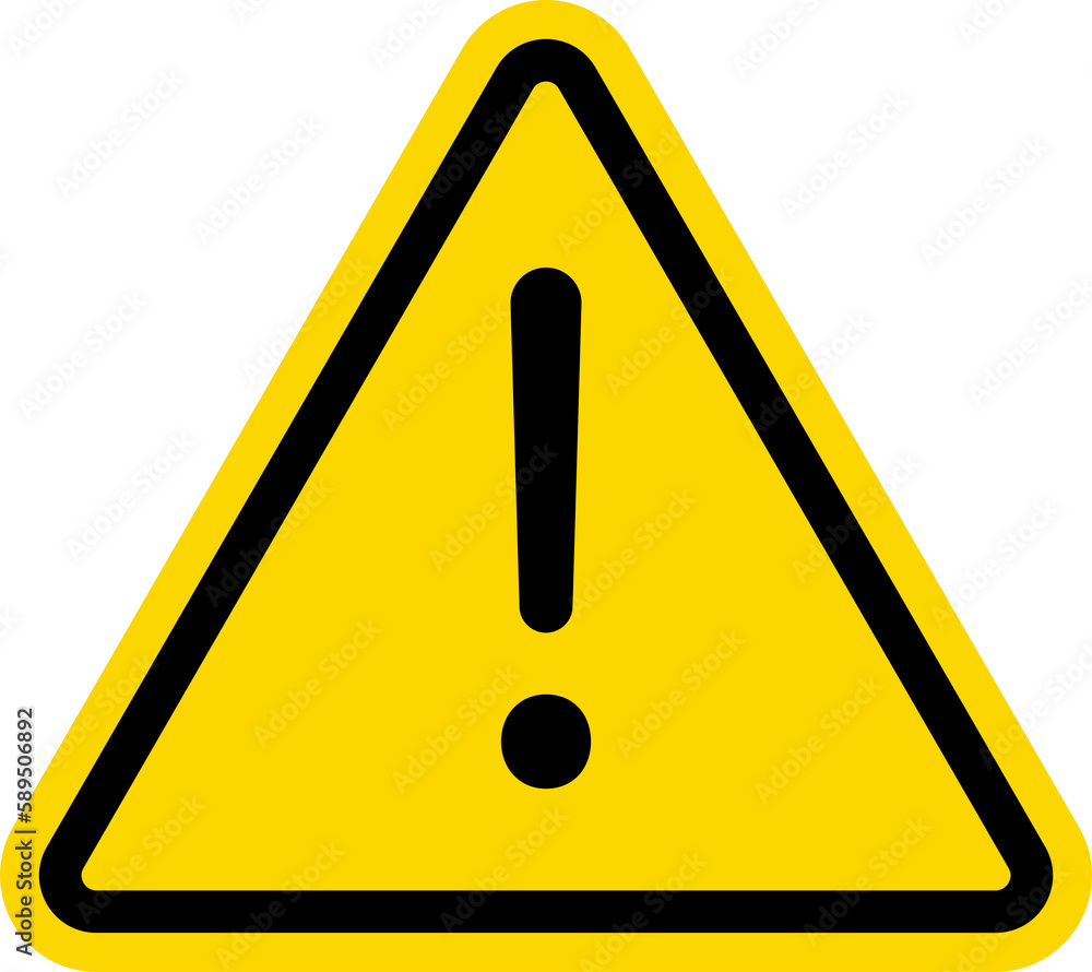 Warning triangle icon. Yellow caution warn in png. Warning sign with ...