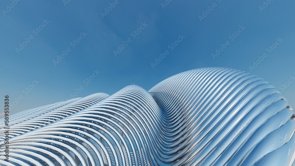 Futuristic architecture background 3d render Stock Illustration | Adobe ...