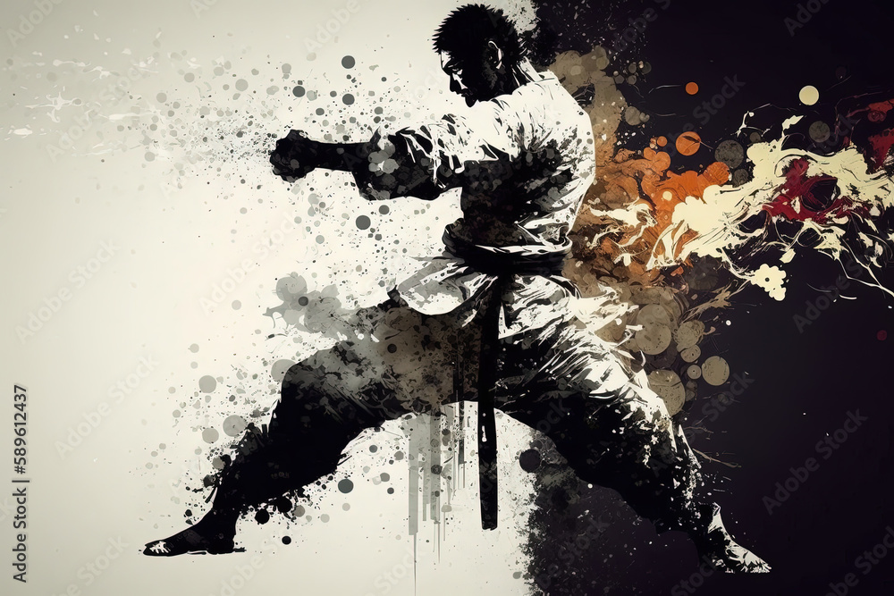 Martial Arts Master. Karate wallpaper Stock Illustration | Adobe Stock