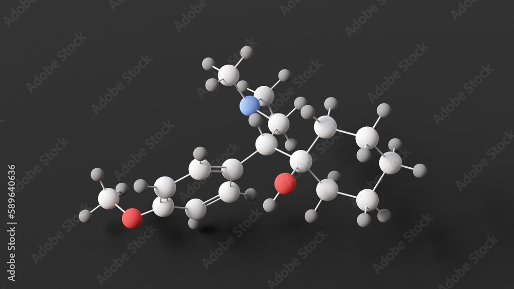 venlafaxine molecule, molecular structure, serotonin-norepinephrine ...