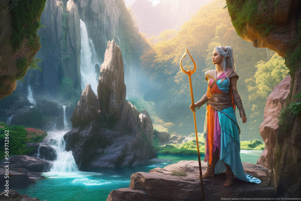 AI-Generated: Variant Aasimar Sorcerer, Female Warrior with Clear ...