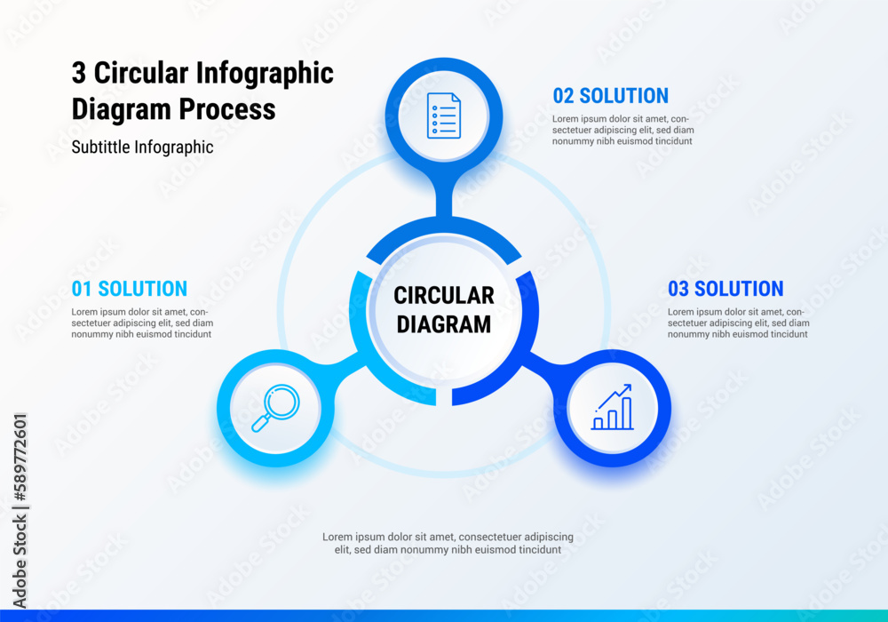 3 Circular Infographic Diagram Process Stock Vector | Adobe Stock