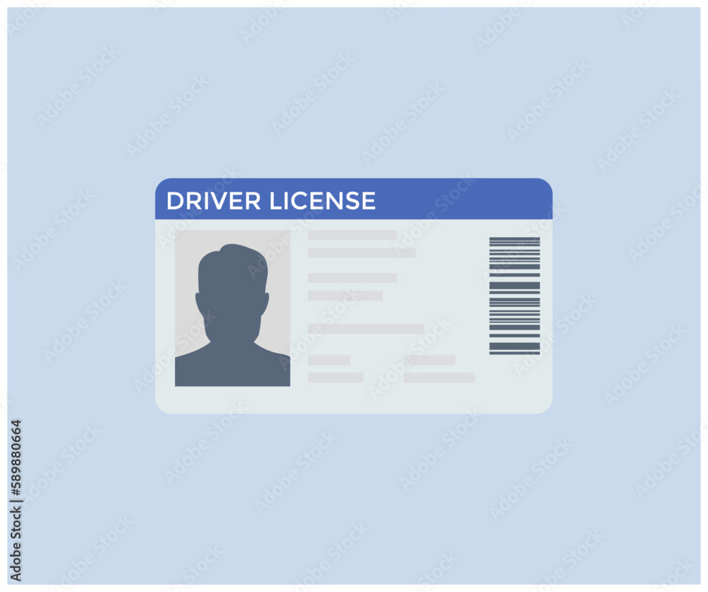 Vetor Driver license with male photo. Identification or ID card logo ...