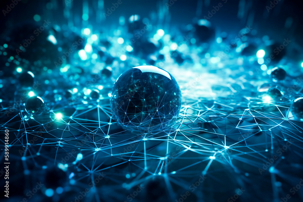 Blue abstract technology background. Abstract information technology ...