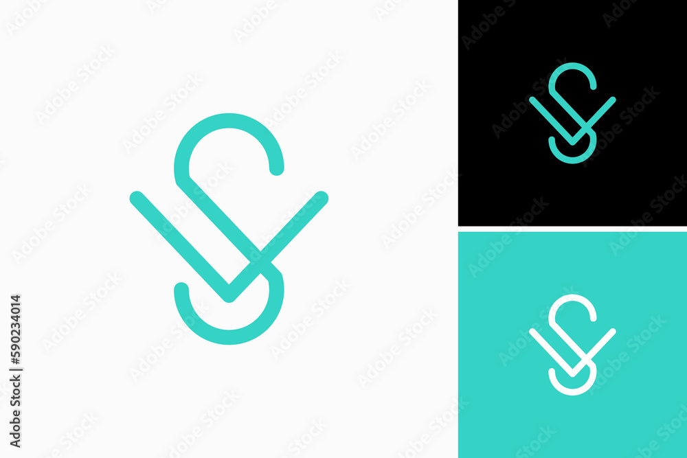 Initial Letter SV Vector Logo Design Template Stock Vector | Adobe Stock