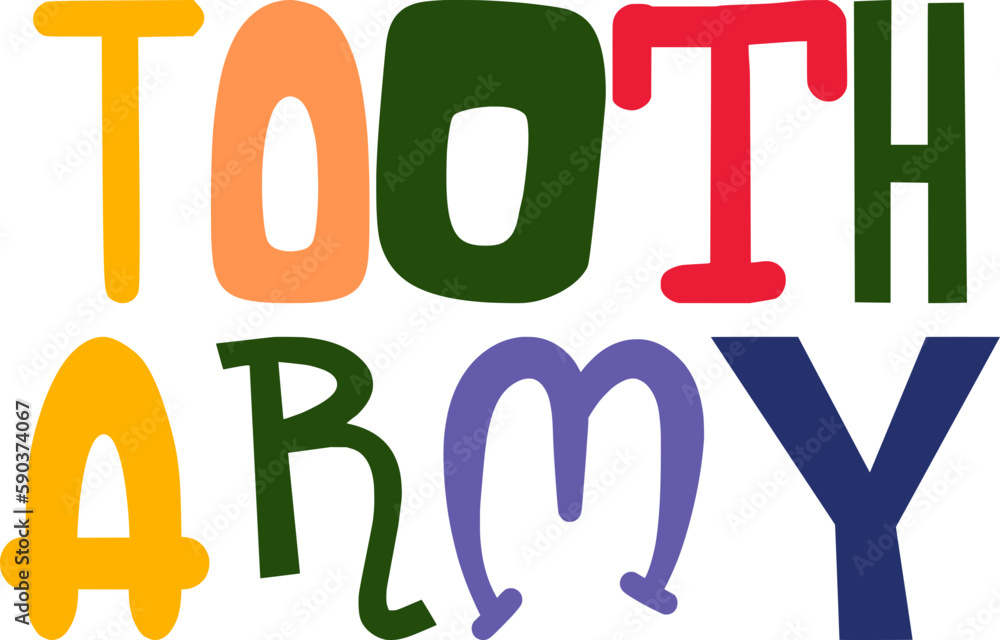 Tooth Army Typography Illustration for Packaging, Decal, Presentation ...