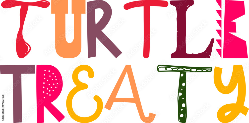 Turtle Treaty Calligraphy Illustration for Bookmark , Infographic ...