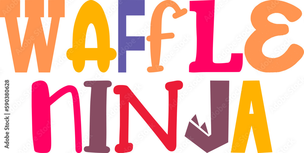 Waffle Ninja Calligraphy Illustration for Book Cover, Decal, Logo ...