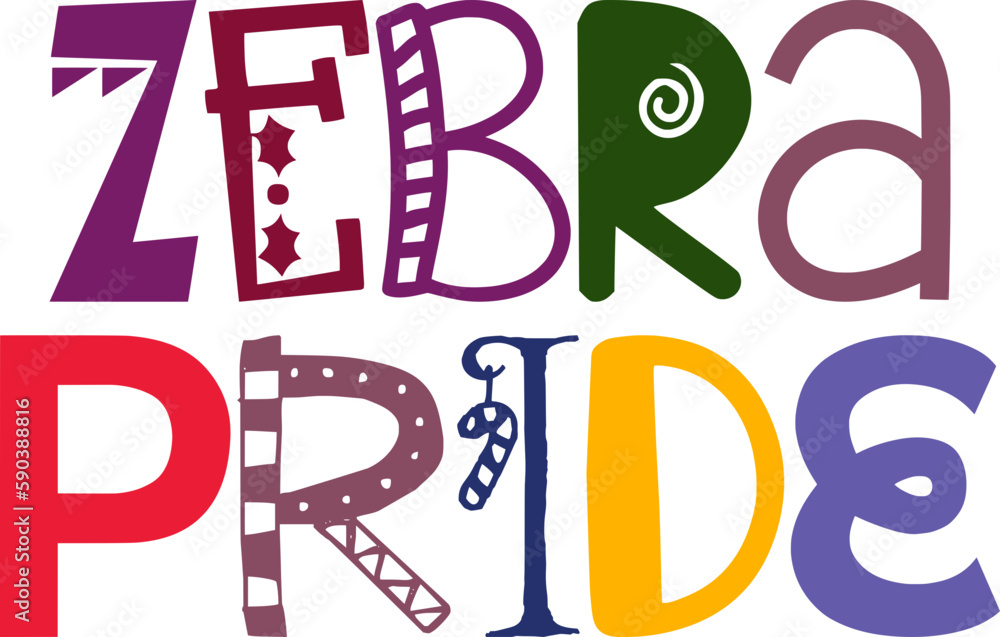 Zebra Pride Hand Lettering Illustration for Book Cover, Presentation ...