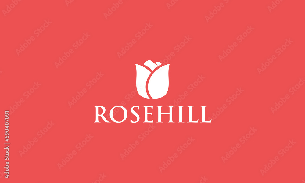 rose logo, rose hill, rose flower vector. illustration vector graphic ...