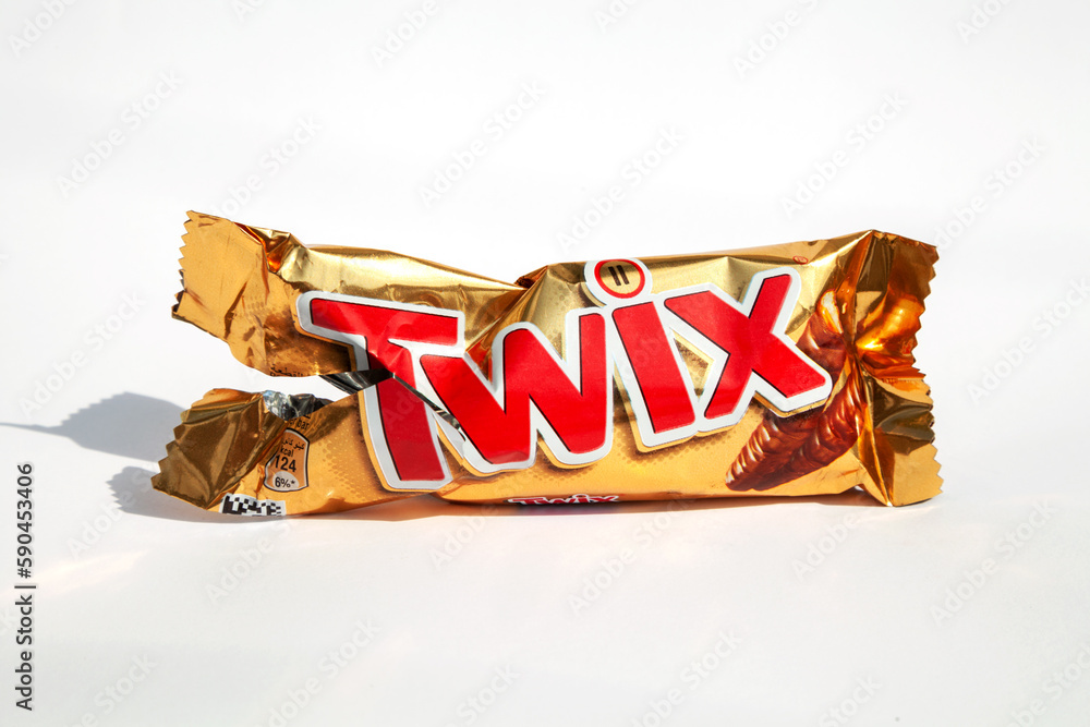 Ho Chi Minh City, Vietnam - April 8, 2023: Twix chocolate bar empty ...