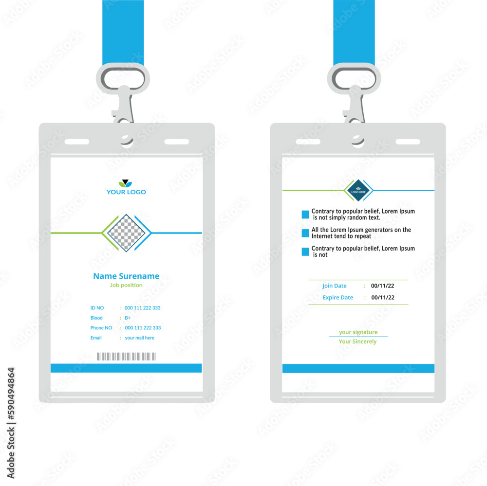 Simple and Clean ID Card Design Template. Professional corporate id ...